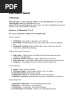 Microsoft Word: Key Features & Uses | PDF | Microsoft Word | Microsoft