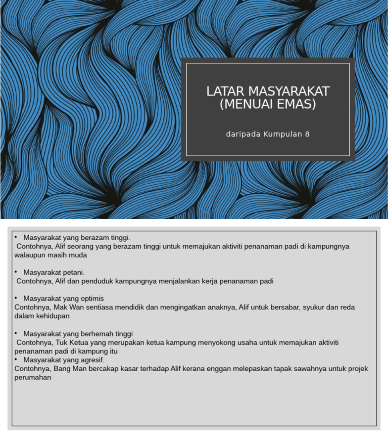 Latar Masyarakat (Menuai Emas) | PDF