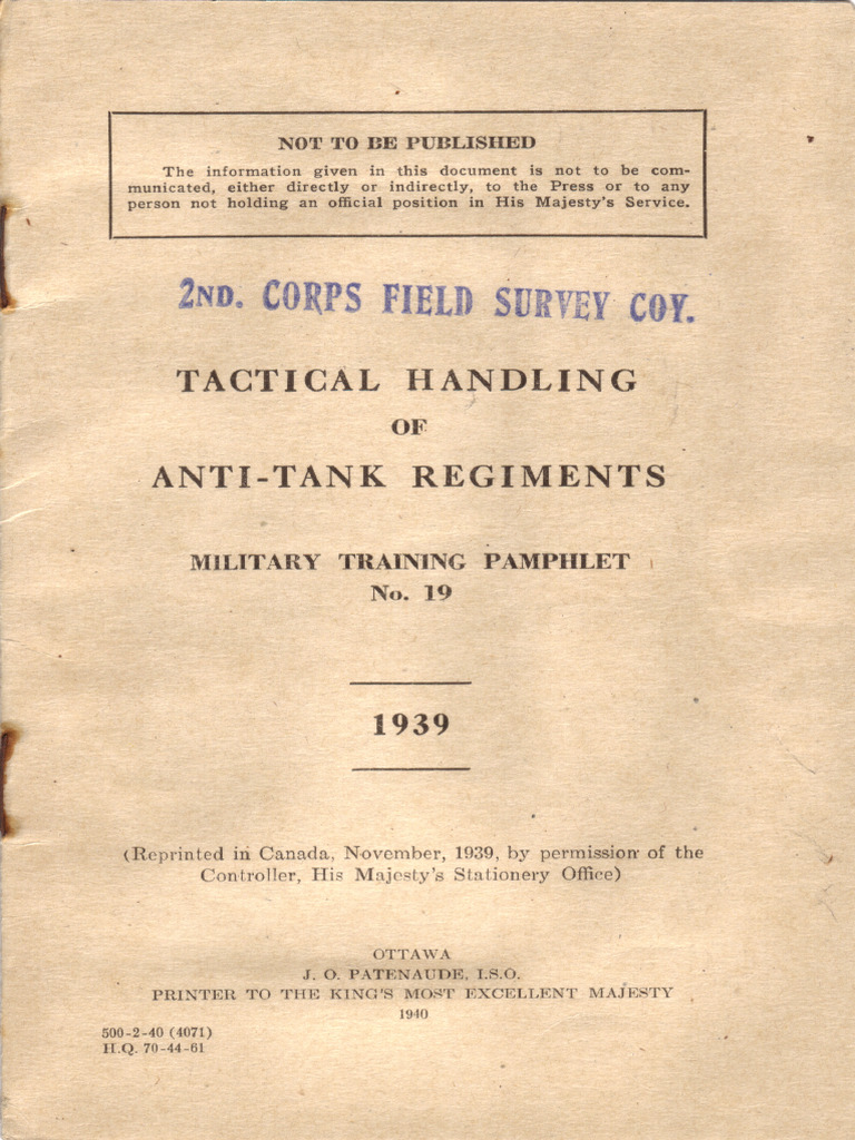 Tactical Handling of Anti-Tank Regiments | PDF