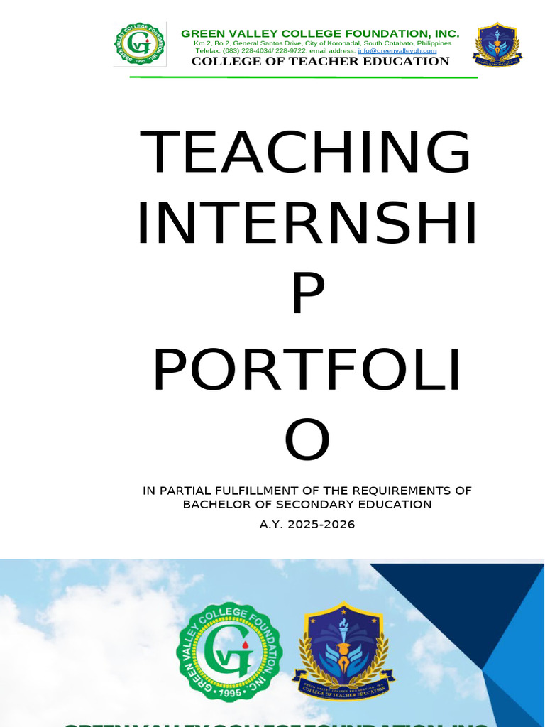 Student Teaching Portfolio Guide | PDF | Teachers | Lesson Plan