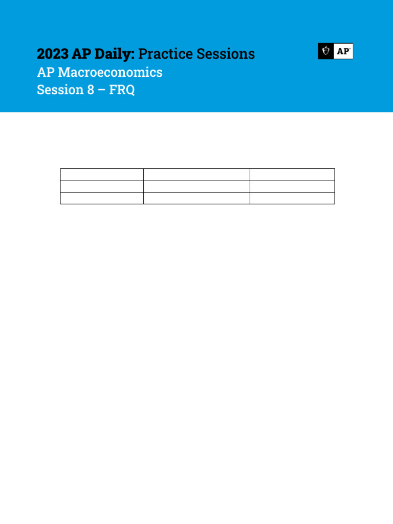 AP Macroeconomics FRQ Practice Session | PDF | Macroeconomics | Inflation