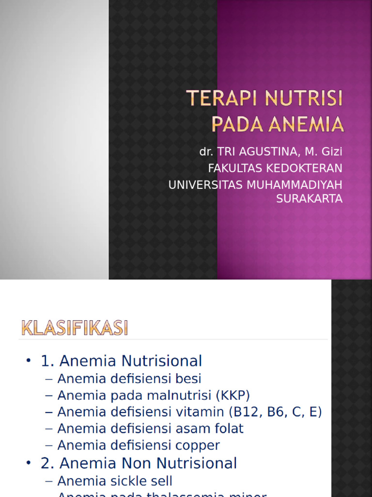 Konsep Gizi, Terapi Dan Diet Untuk Pasien Anemia | PDF