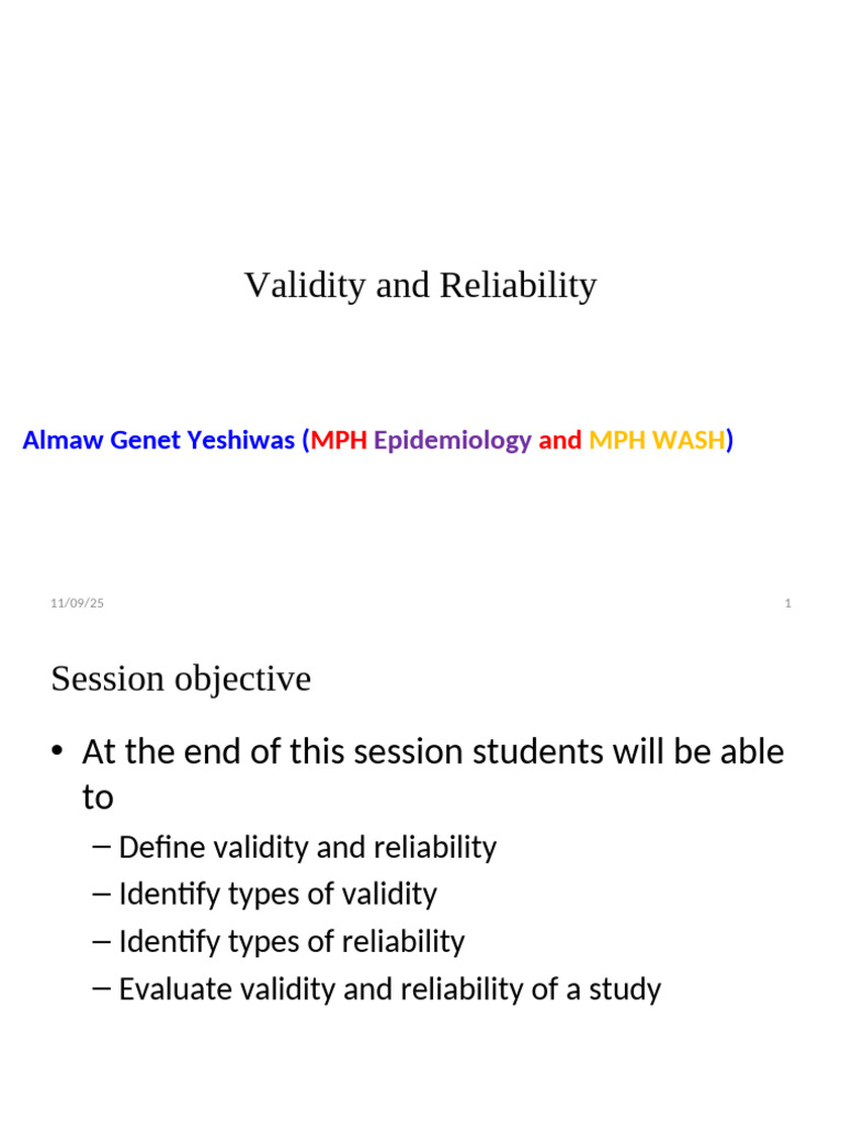 Validity and Reliability | PDF | Validity (Statistics) | Methodology