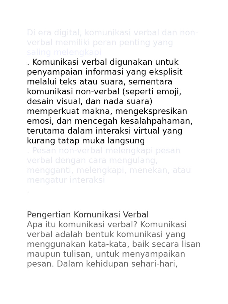 Peran Komunikasi Verbal dan Non-Verbal | PDF