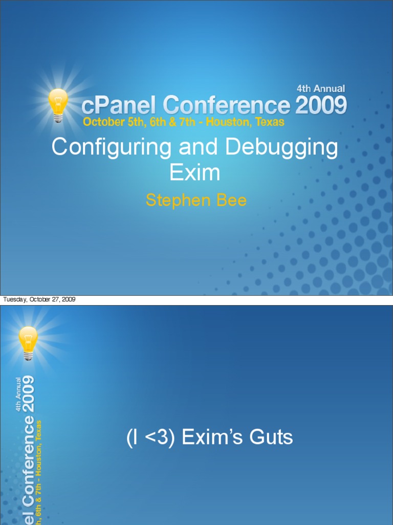 Configuring and Debugging Exim | PDF | Email | Computer Mediated Communication