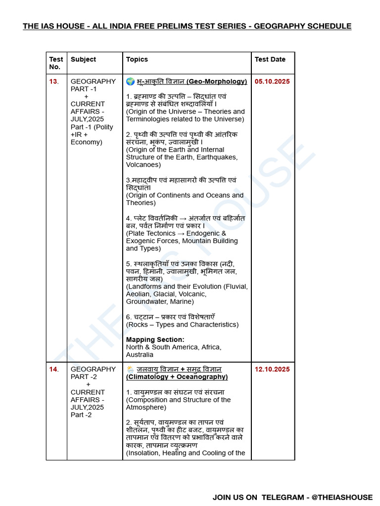 The Ias House - Geography Syllabus | PDF
