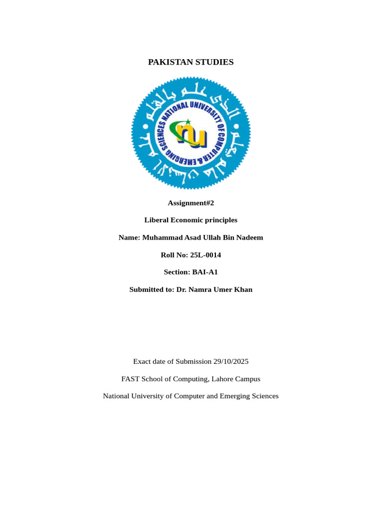 Liberal Economic Principles in Pakistan | PDF | Pakistan | Zulfikar Ali ...