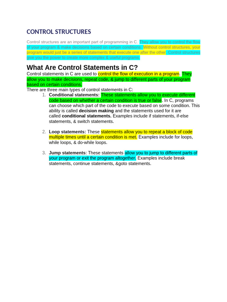 Unit-2 (2nd Module Control Structures) | PDF | Control Flow | Computing