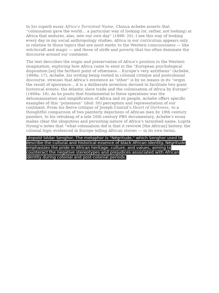 Africa's Image in Colonial Discourse | PDF