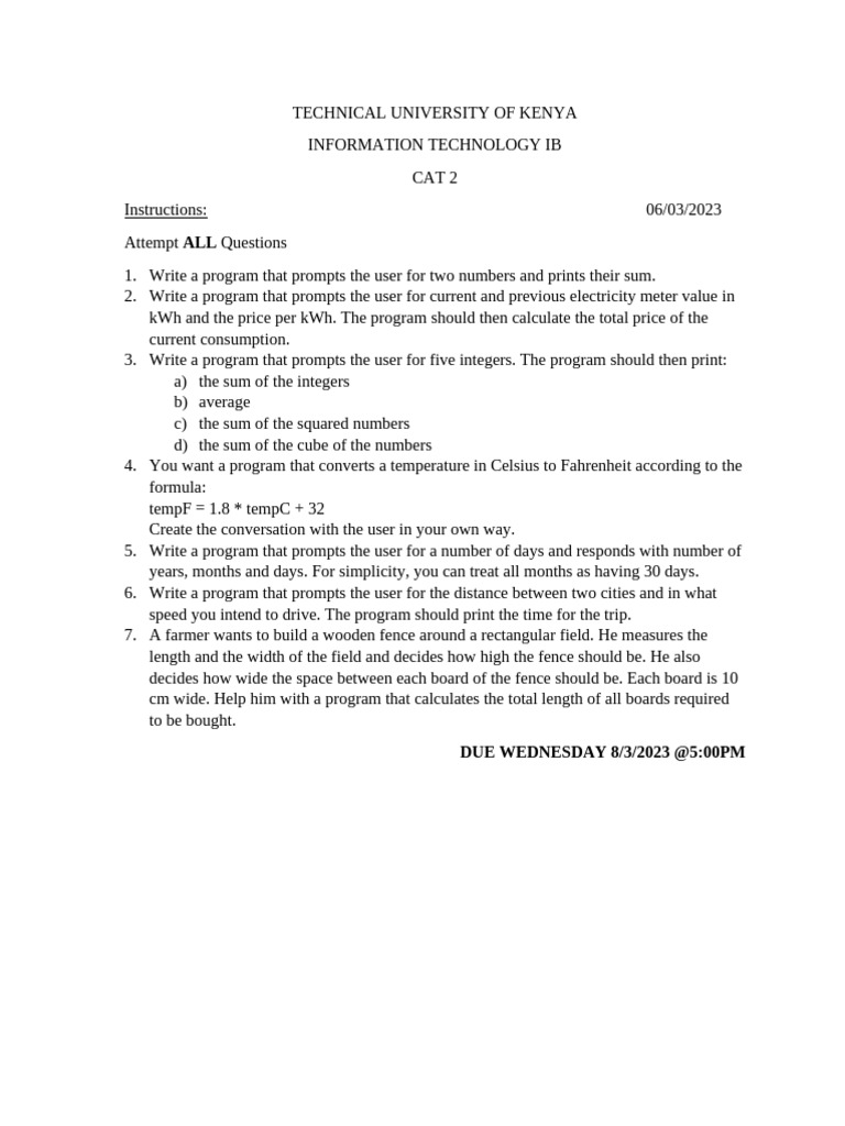 Information Technology Ib Cat II | PDF