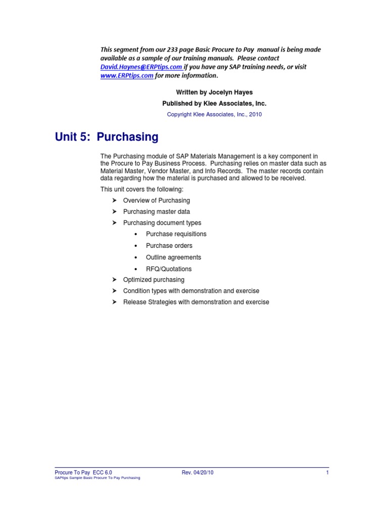 Basic Procure To Pay | PDF