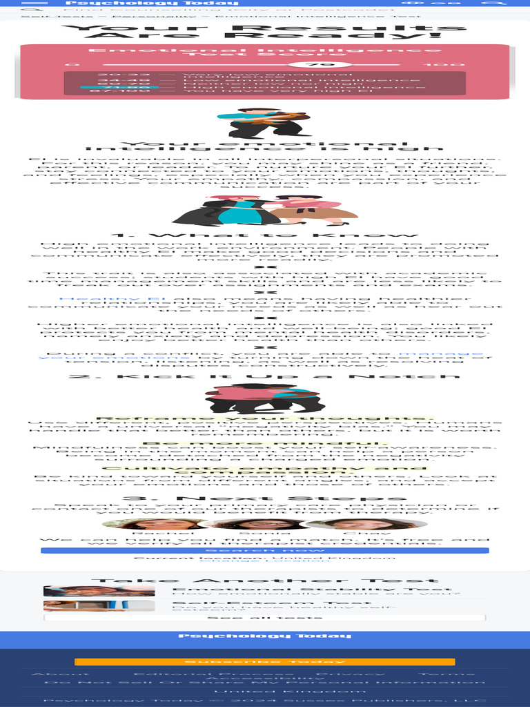 Emotional Intelligence Test Results Guide | PDF | Emotional ...