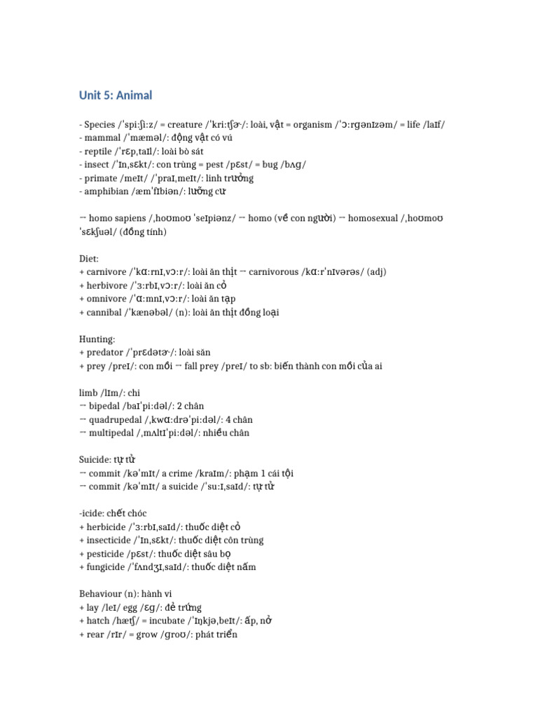 Unit 5 Animal With IPA | PDF