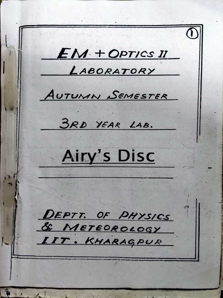 Airy Disc Manual | PDF | Diffraction | Electromagnetic Spectrum