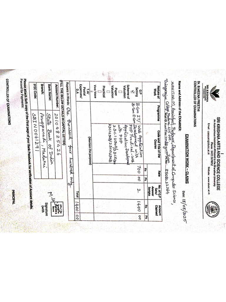 Filled Claim Form | PDF