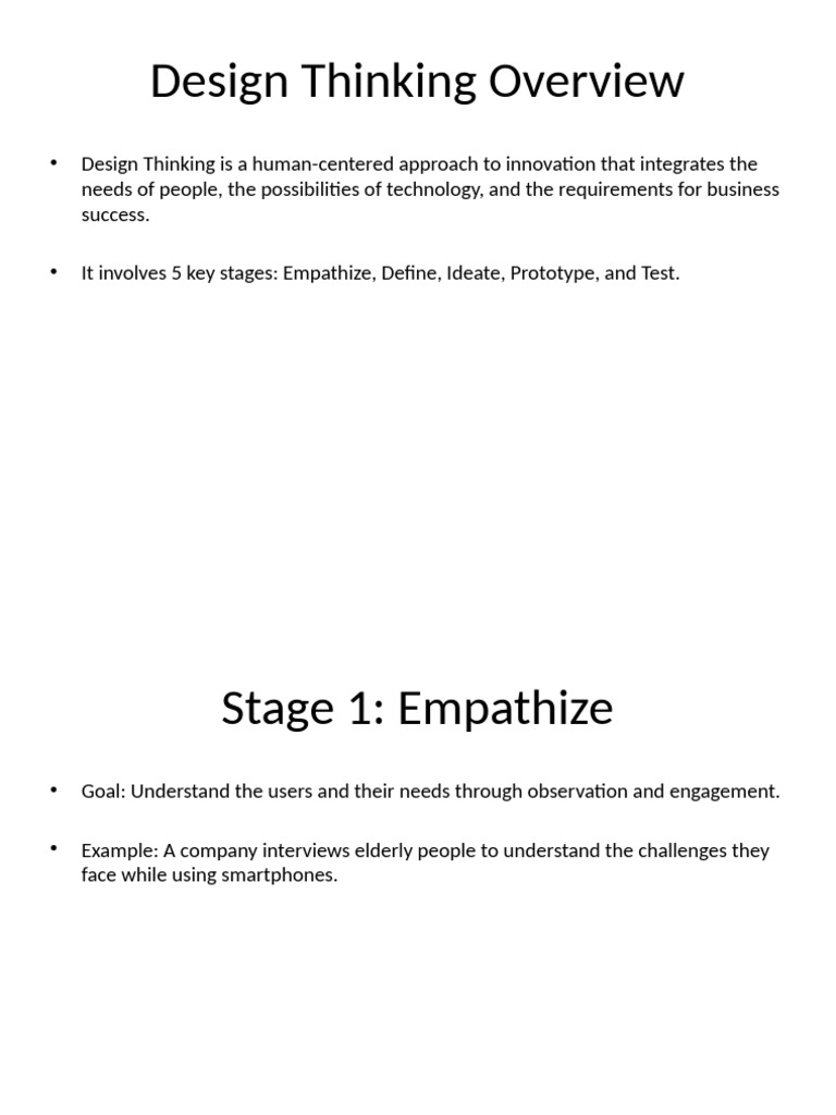 Design Thinking Stages With Examples | PDF