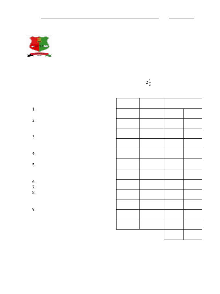 MATHS Mock FORM Four PP2 Term 2 065350 | PDF | Mathematics