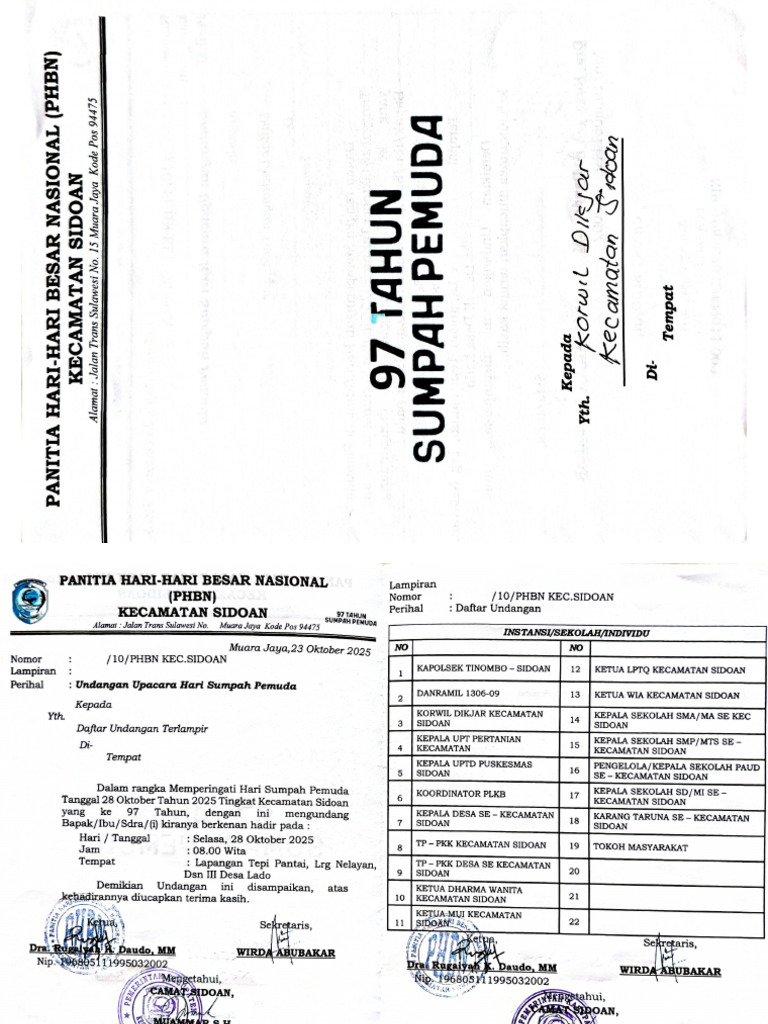 Undangan Hari Sumpah Pemuda | PDF