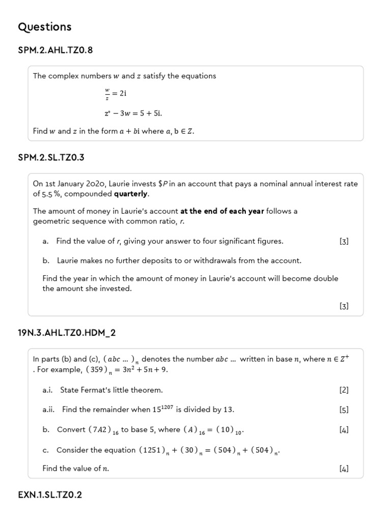 Answer Key Algebra Math Aa HL and SL | PDF | Numbers | Prime Number