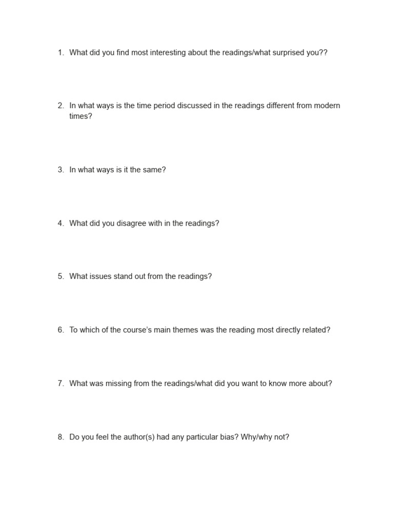 Example Seminar Questions | PDF