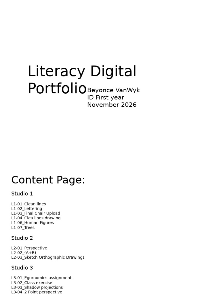 Literacy Digital Portfolio - B.vanwyk | PDF