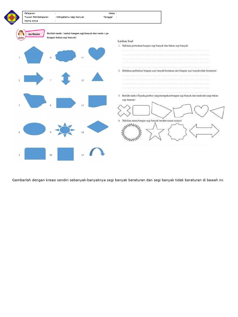 Worksheet 4 - Segi Banyak | PDF