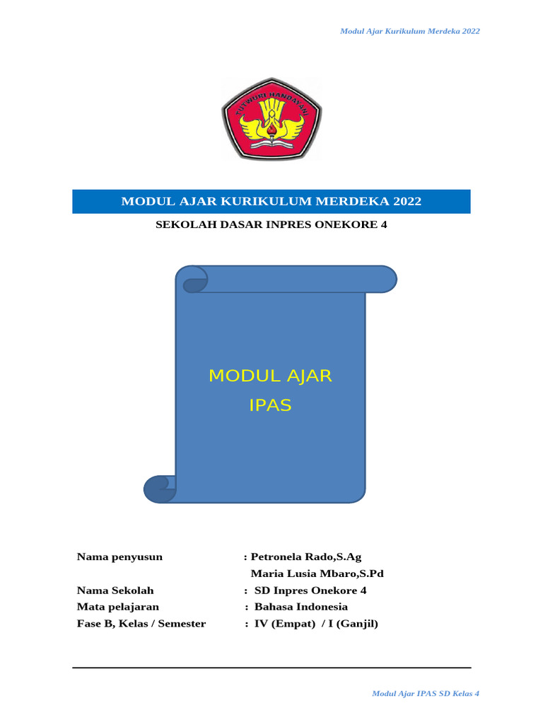 Modul Ajar IPAS SD Kelas 4 2022 | PDF
