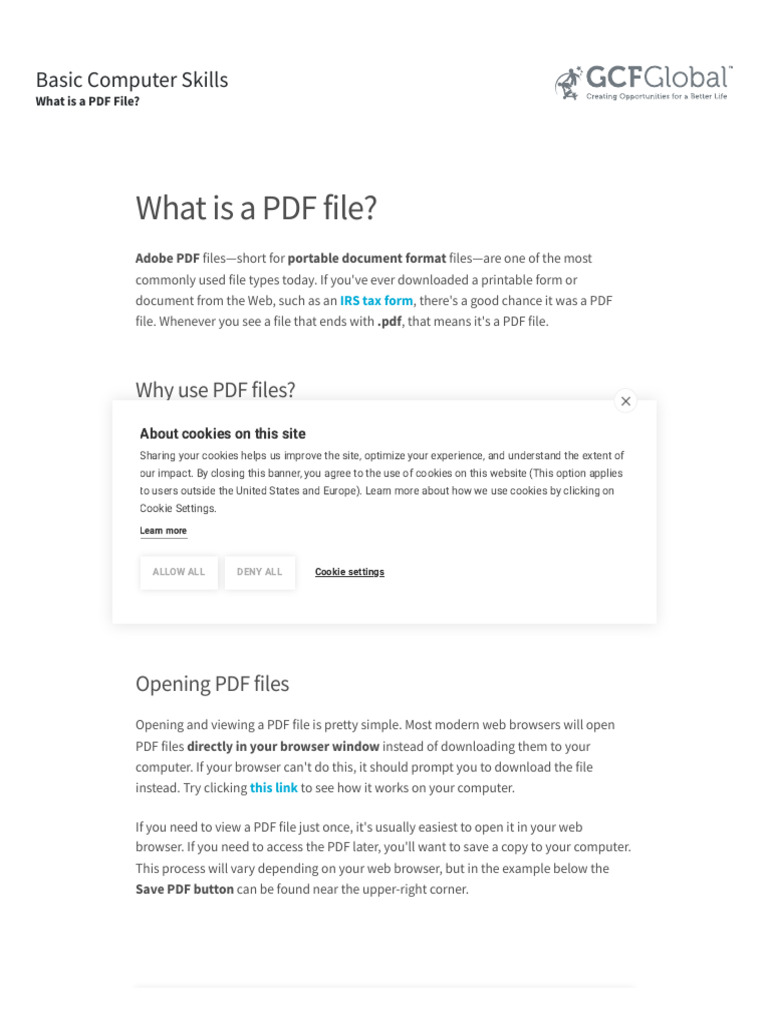 Basic Computer Skills_ What is a PDF File_ Gai | PDF | Http Cookie ...