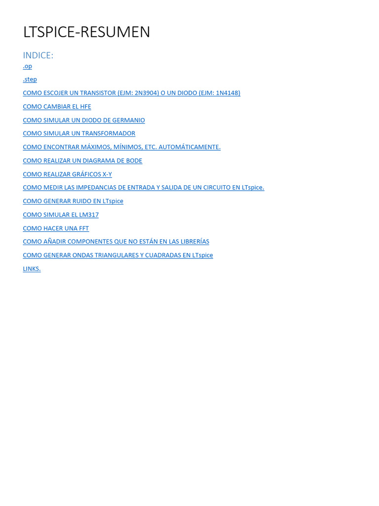 Ltspice Resumen | PDF | Transistor | Transistor de unión bipolar