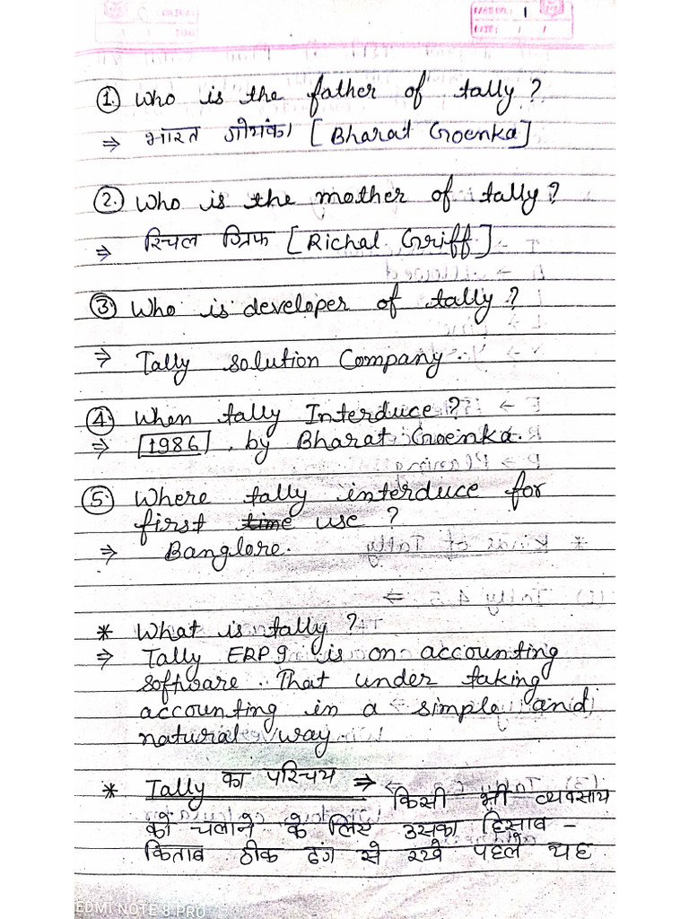 Talley Notes | PDF