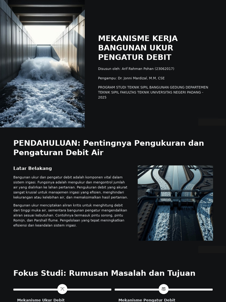 Mekanisme Kerja Bangunan Ukur Pengatur Debit (2) | PDF