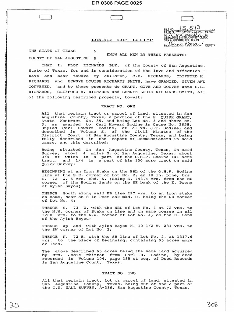 Vol 308 PG 25 Bly To Richards Vesting Deed | PDF