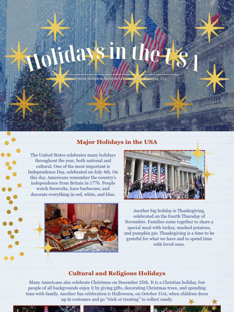 Holidays in the USA | PDF | Holidays | Christmas