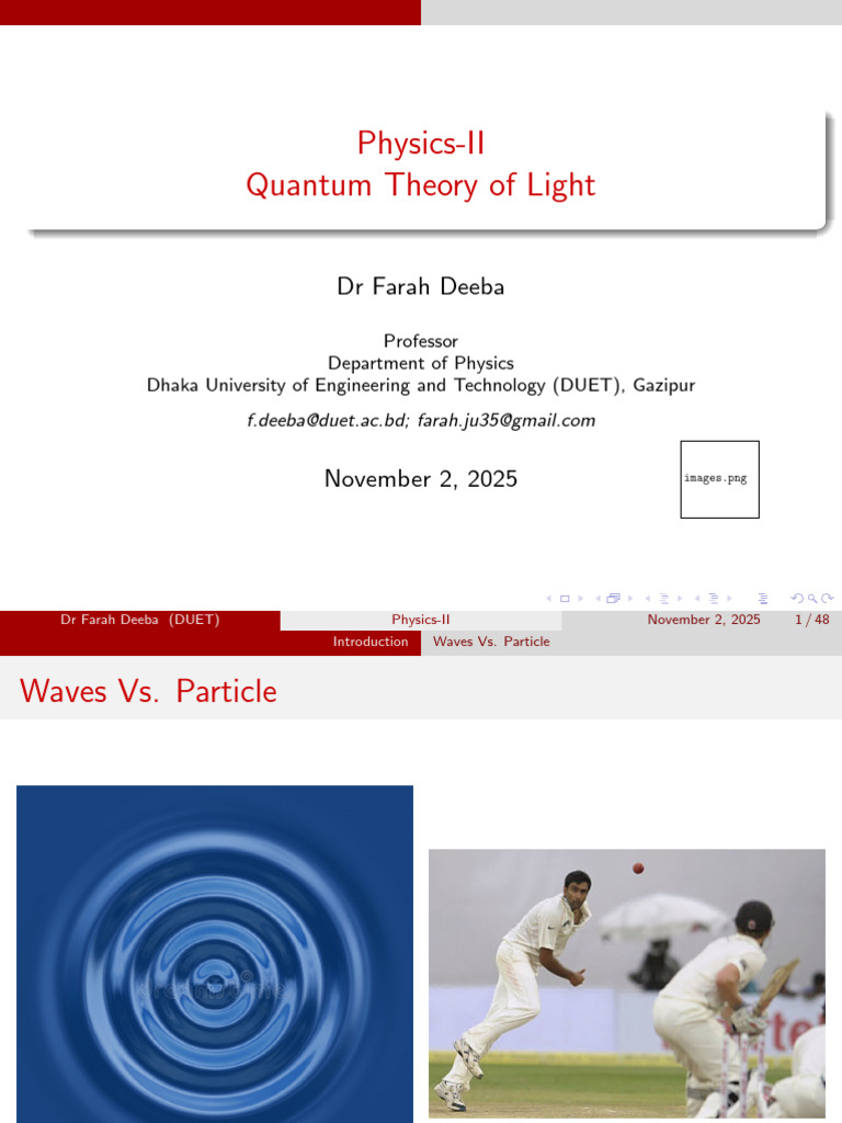 Lecture Quantun Theory of Light | PDF | Photoelectric Effect | Light