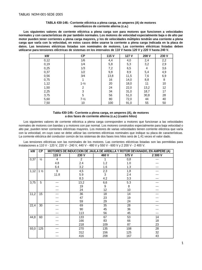 03 Calculos Tablas de La NOM | PDF | Conductor electrico | Electricidad