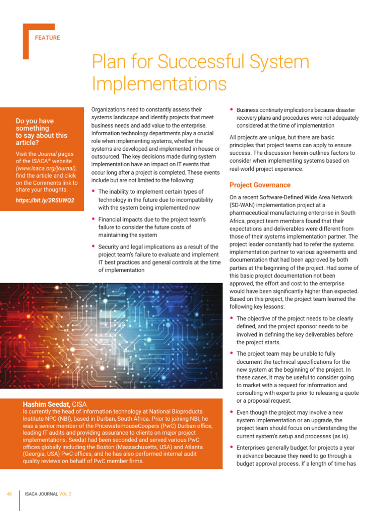 Key Factors for Successful System Implementation | PDF | Computer ...