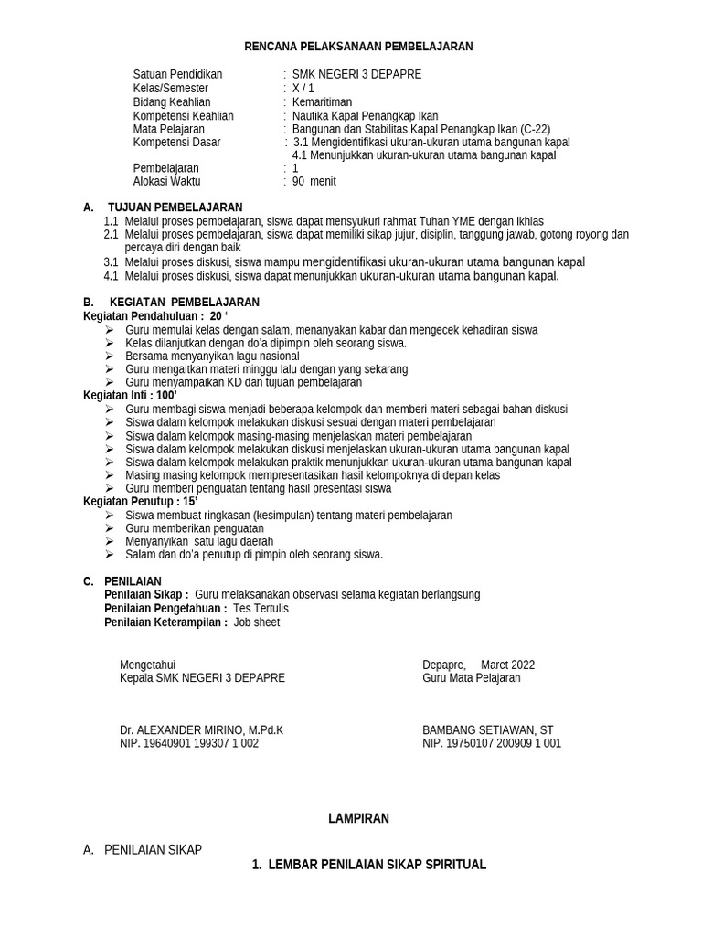 rpp 3.1 Mengidentifikasi ukuran-ukuran utama bangunan kapal | PDF