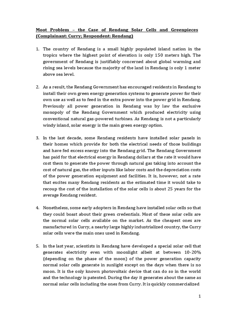 (HSMCC 2025) Case Problem | PDF | Energy And The Environment | Renewable Energy