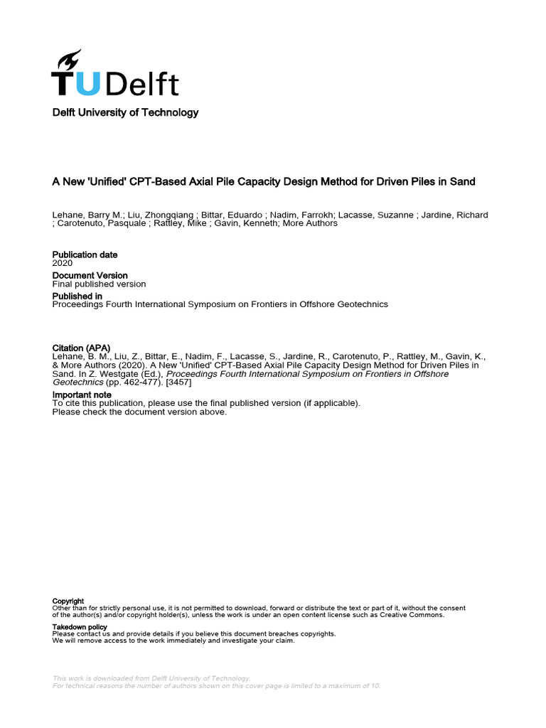 Unified CPT Method for Pile Capacity Design | PDF | Friction | Stress ...