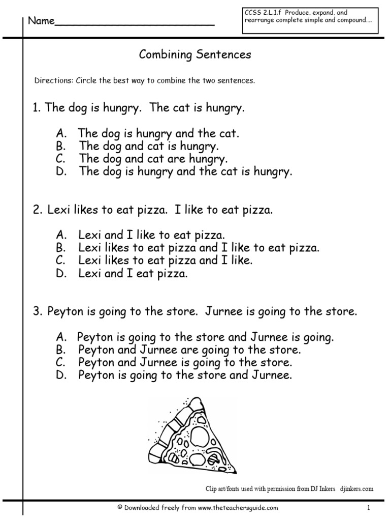 Combining Sentences | PDF