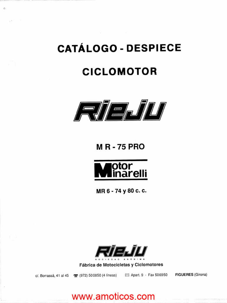 Rieju MR 75 Pro - Despiece | PDF