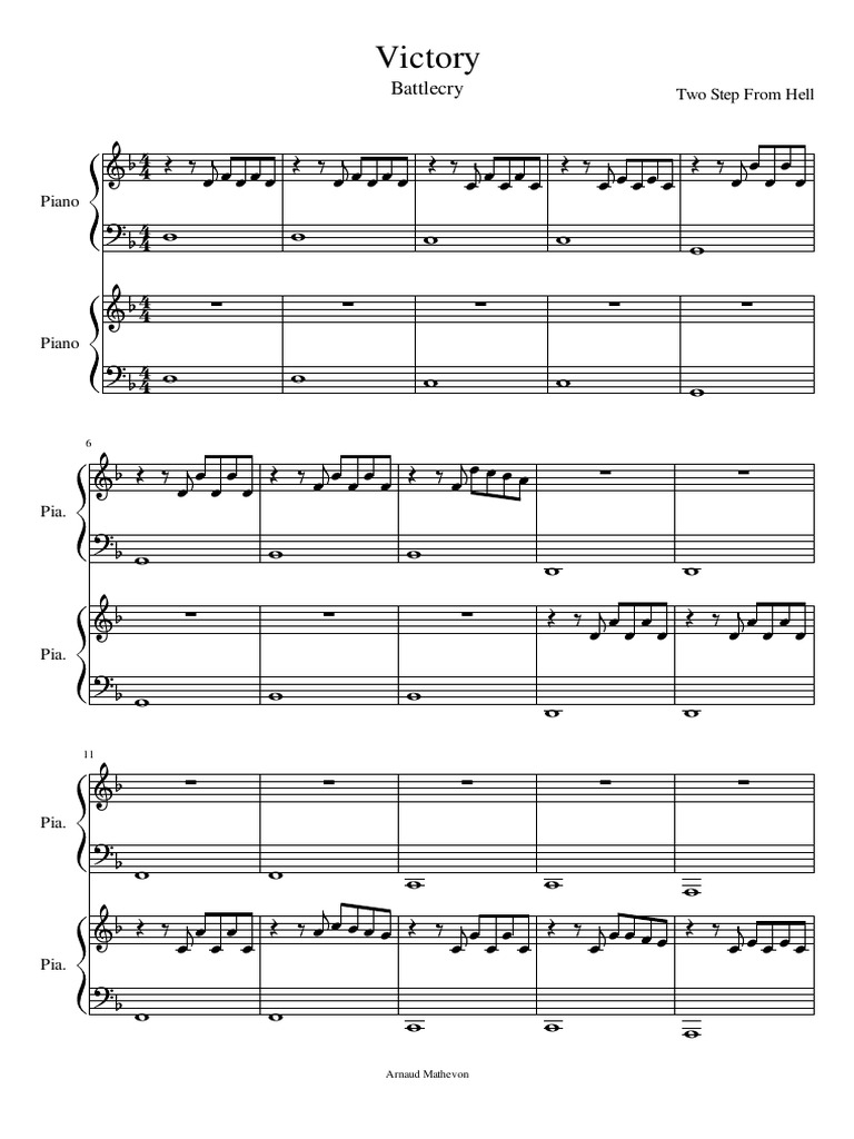 Victory Piano Sheet Music | PDF
