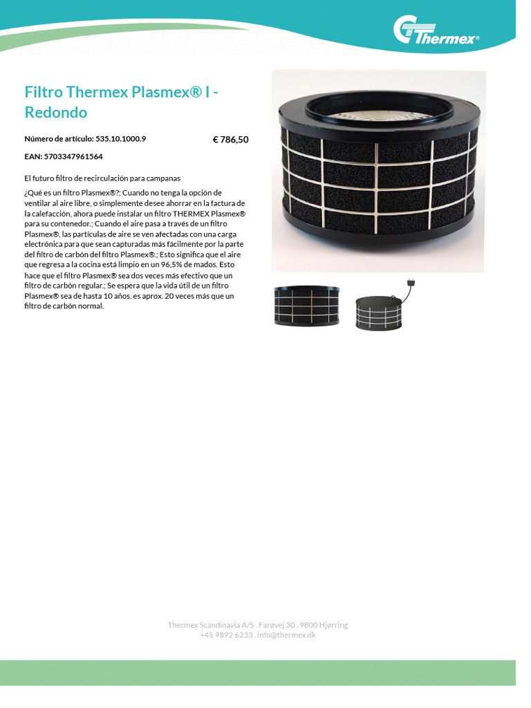 Filtro Thermex Plasmex® I - Redondo | PDF