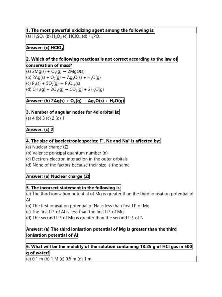 Chem Ris Pa2 | PDF | Redox | Electron Configuration
