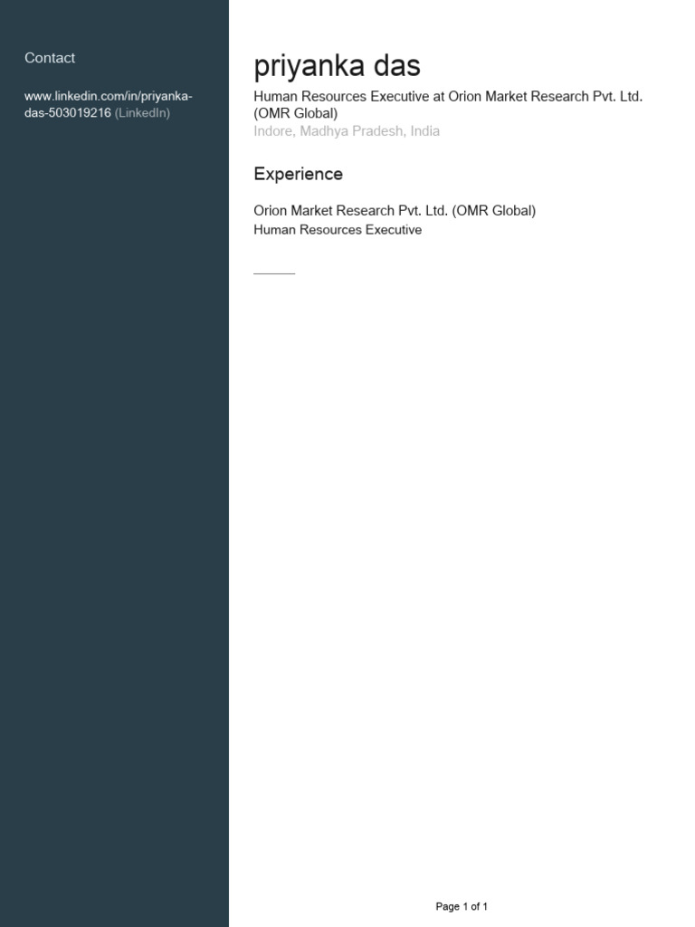 Human Resources Executive Profile | PDF
