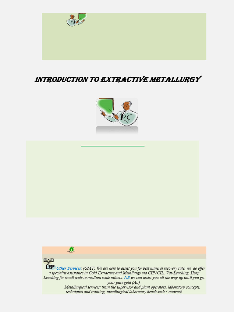 Intro to Extractive Metallurgy by Eng Gen.mujuru (2) | PDF | Mill ...