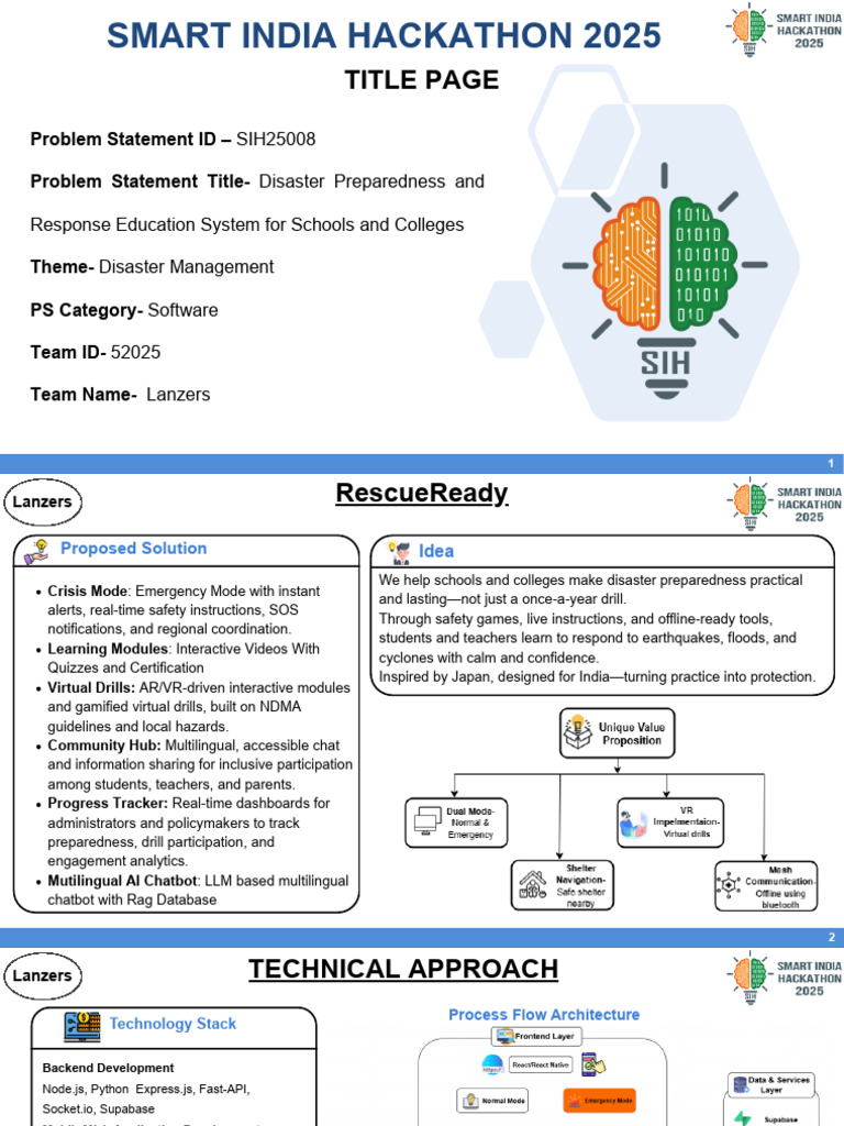 SIH2025 IDEA Presentation Format | PDF | Emergency Management | Cloud Computing