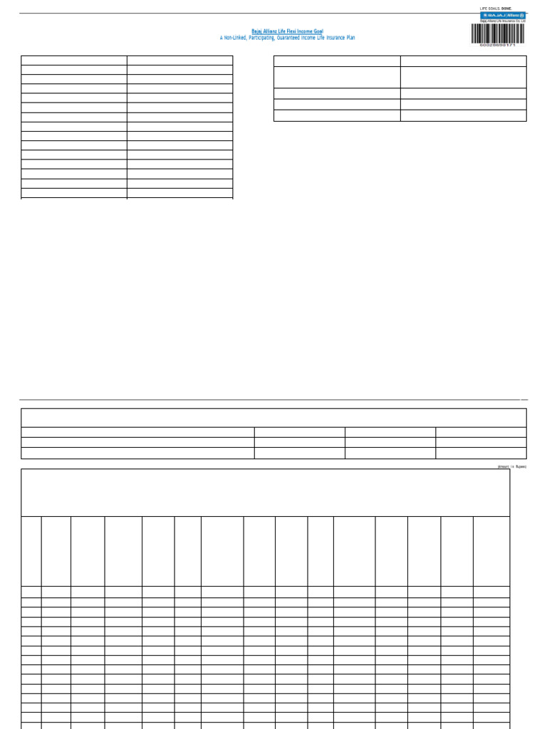 Bajaj Allianz Life Flexi Income Goal BAJAJ | PDF | Insurance | Life Insurance