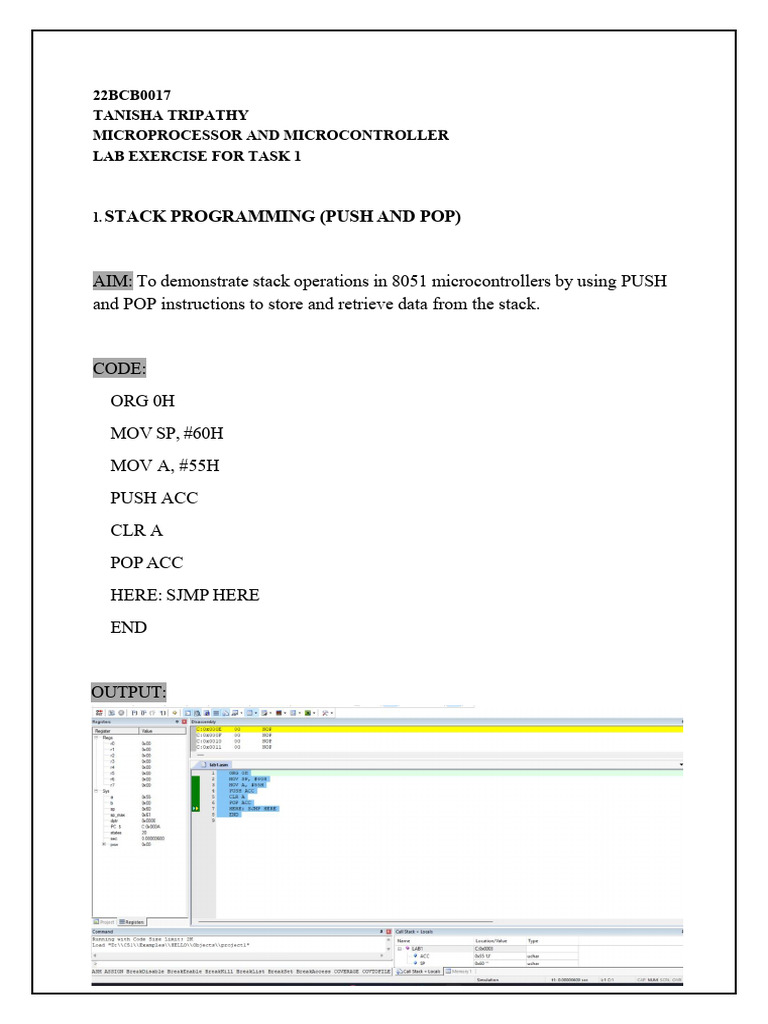 Microprocessors and Microcontrollers Lab Submission 1 | PDF | Binary Coded Decimal | Computer ...
