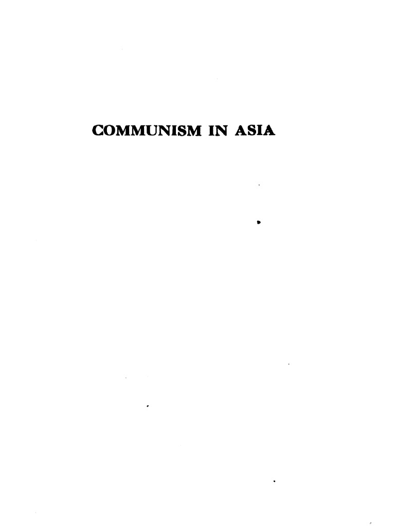 Communism in Asia by Dr. Asish Kumar Roy | PDF